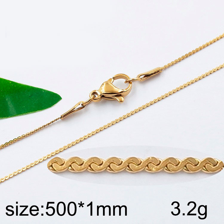 Cadena dorada delgadita largo 50cm – AzulTurquesa Joyería de Acero ...